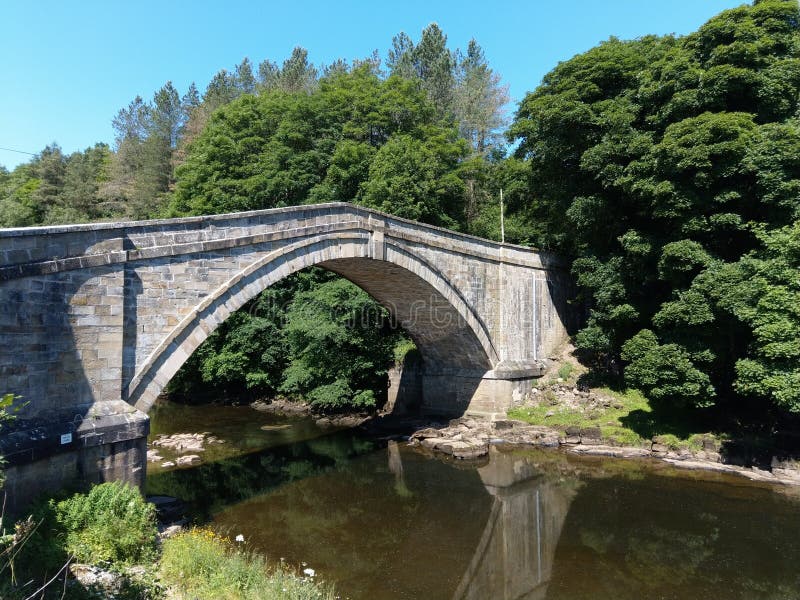 Featherstone Bridge Northumberland England Stock Photo - Image of ...
