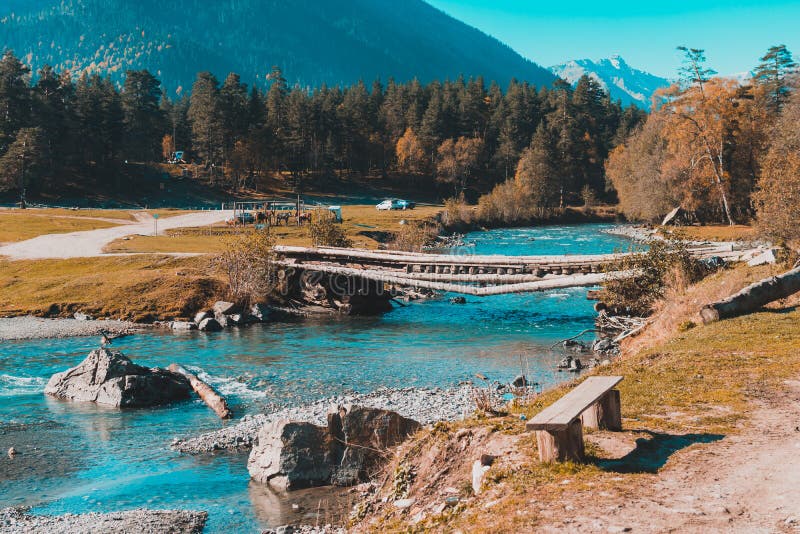 Old Bridge Over the River in the Countryside Stock Photo - Image of ...