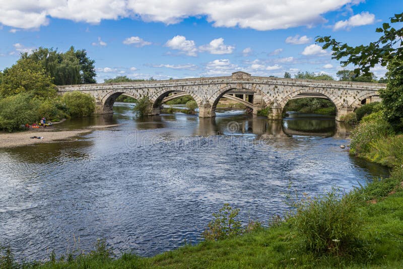 A Old Bridge Over a River in England Stock Image - Image of stone ...