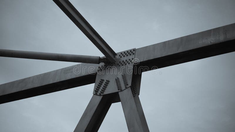 Old Bridge Piers and Sky Monochrome Stock Photo - Image of white, mast ...
