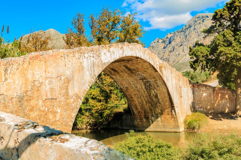 Old Bridge Preveli stock image. Image of view, famous - 67289103