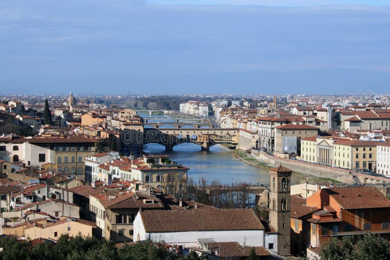 Old Bridge and River Arno, Florence, Tuscany Stock Image - Image of ...