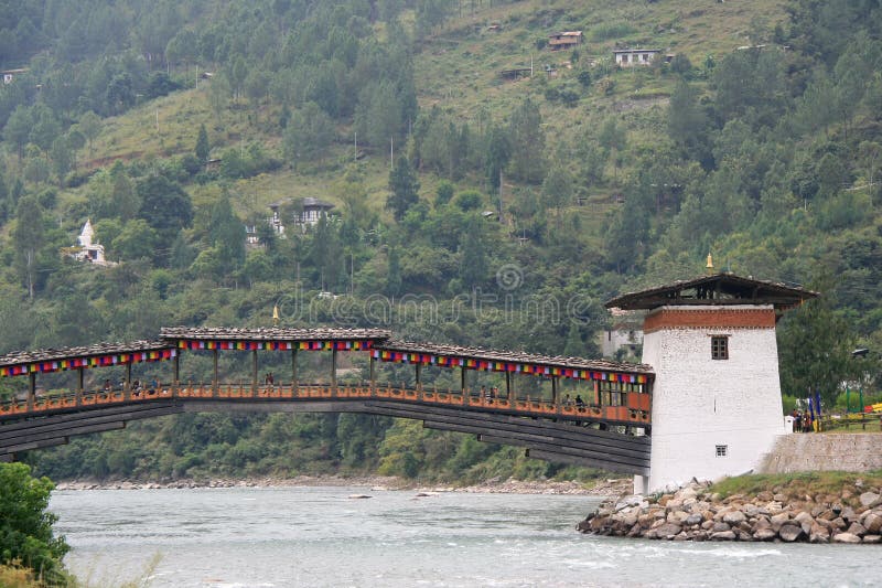 Old Bridge in River in Punakha (bhutan) Stock Image - Image of heritage ...