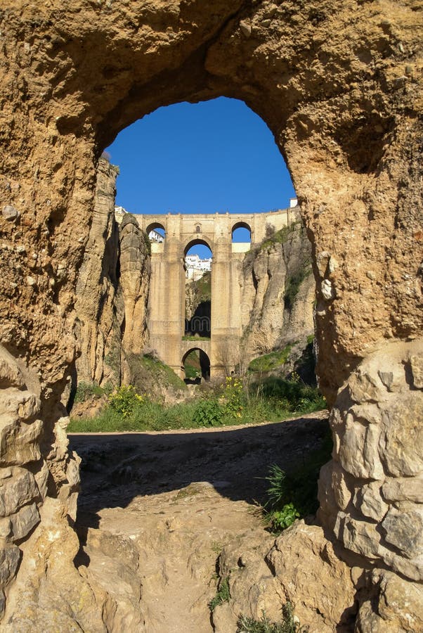 Old Bridge at Ronda, Andalusia, Spain Stock Photo - Image of mountain ...