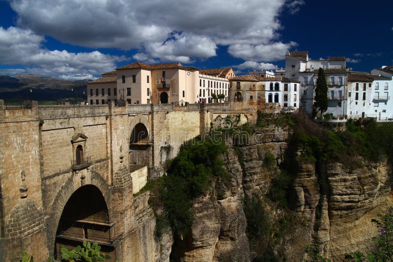 Old Bridge in Ronda City Andalusia Stock Photo - Image of blue, bridge ...