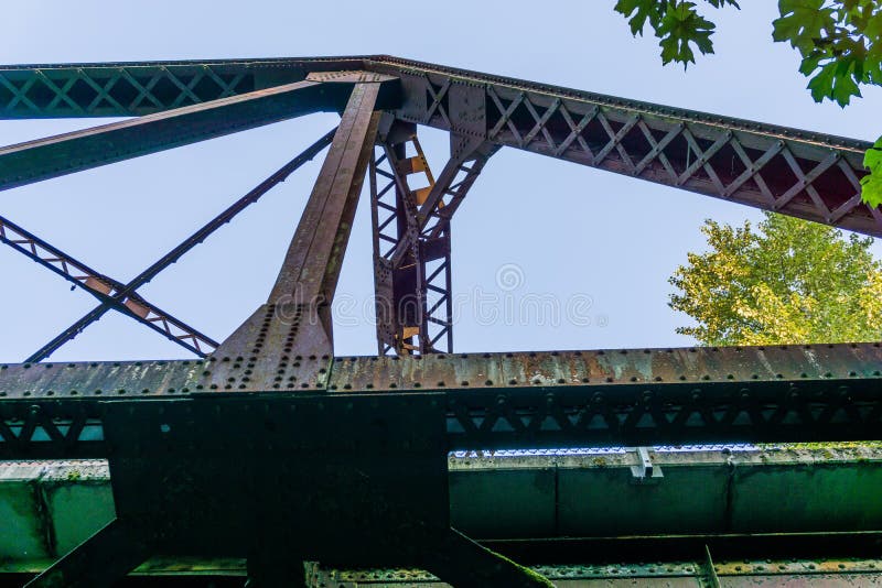 Old Bridge Section_2 stock photo. Image of metal, cedar - 156178700