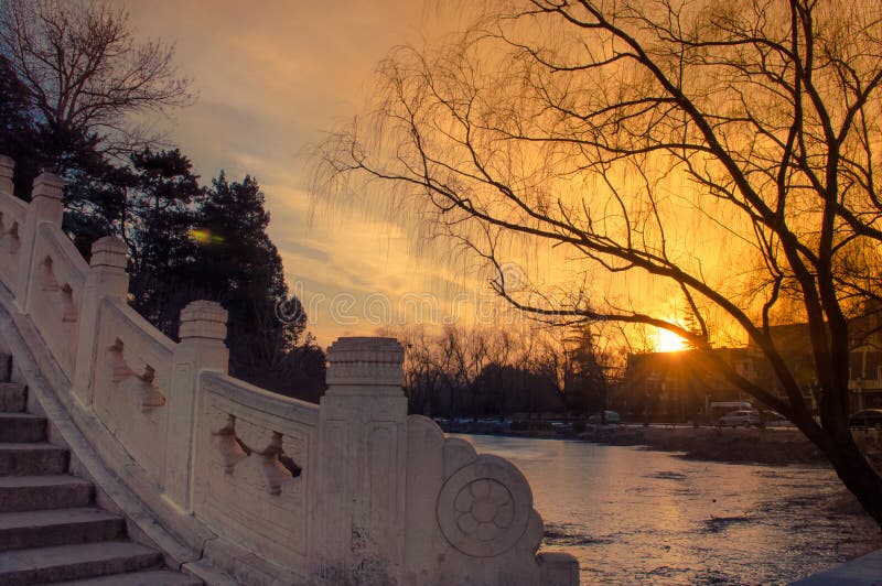 Old Bridge and Sunset stock photo. Image of cloudscape - 48742474