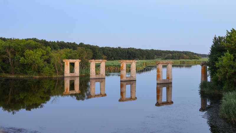 Old Bridge Support. the Pillar of the Old Bridge, the Pillar of the ...