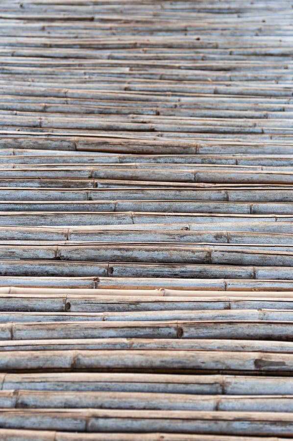 Old Bridge and Walkway Made of Parallel Bamboo Sticks Stock Photo ...