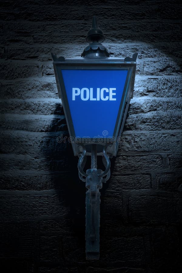 Police Sign. stock image. Image of building, symbol, glass - 10144237