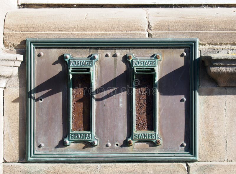 Ornate Mail Boxes in a Post Office Stock Image - Image of historic ...
