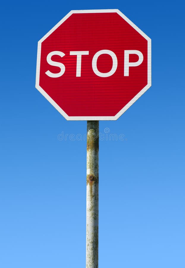 Old British Red Stop Road Sign. Stock Photo - Image of transportation ...