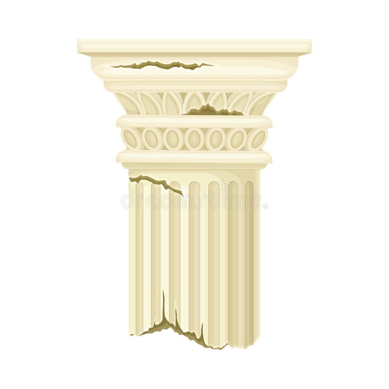 Antique Broken Marble Pillar, Stone Column Ruin Architectural Element ...