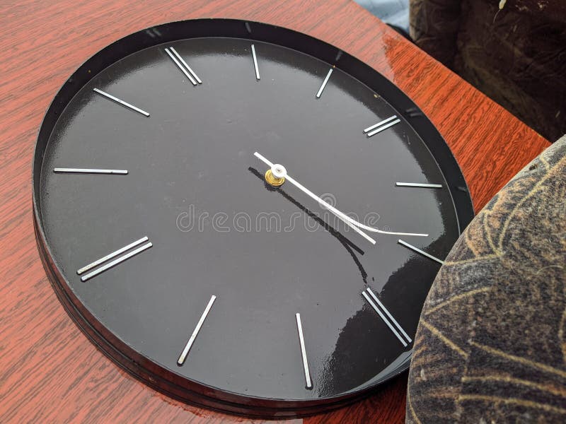 Old and Broken Black Clock in a Garbage Dump in a Rainy Time. Stock ...