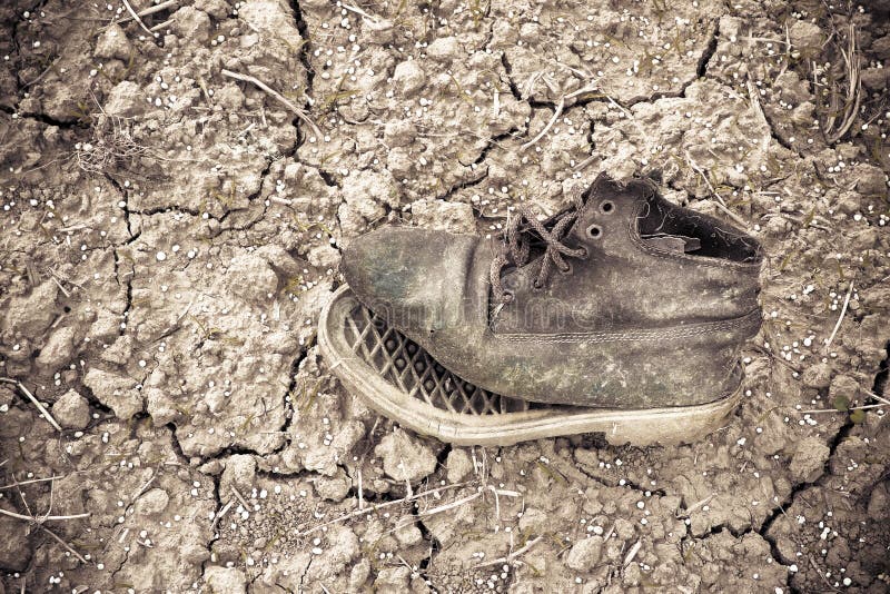 Old Broken Boot Abandoned in the Countryside Stock Photo - Image of ...