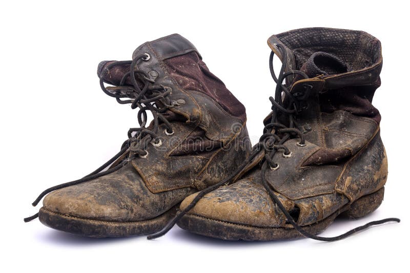 Old and torn boots stock image. Image of grunge, isolated - 194406175