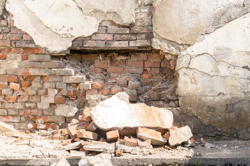Old broken brick wall stock image. Image of grunge, aged - 16105879