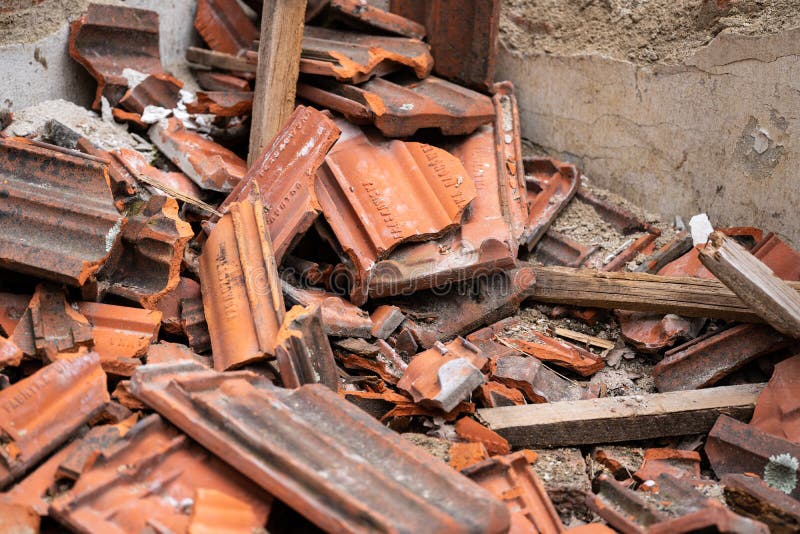 Old Broken Building Materials Destroyed House Stock Photo - Image of ...