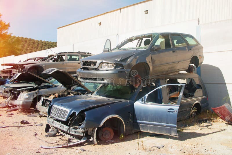Old or broken cars stock photo. Image of industry, limousine - 130155340