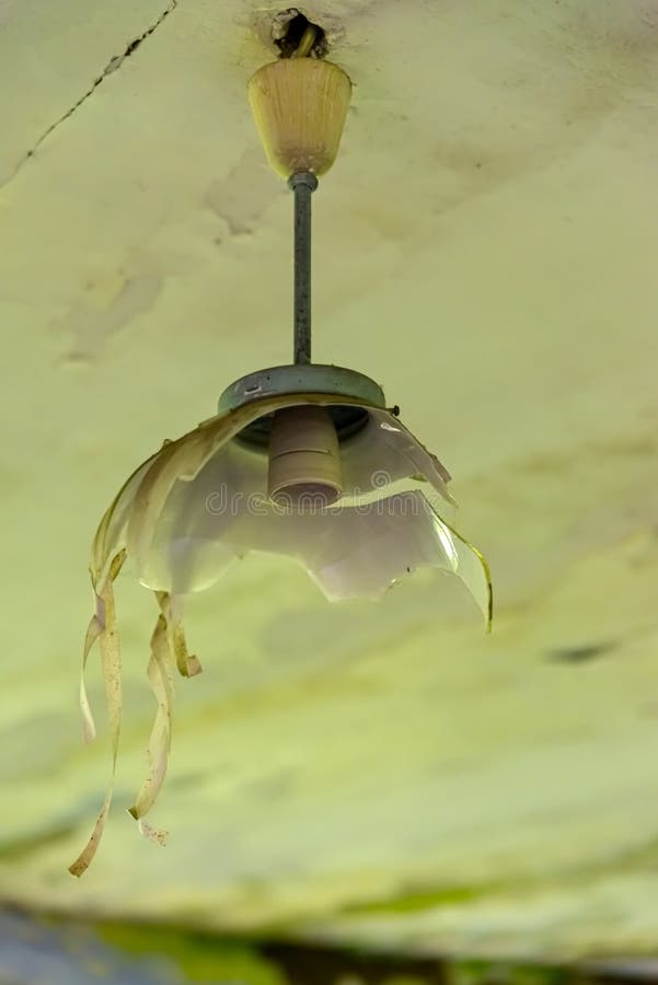 Old Broken Ceiling Light for Electric Lighting Inside a Soviet-era ...
