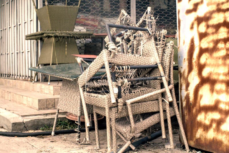 Old broken chairs stock photo. Image of room, chairs - 336878014