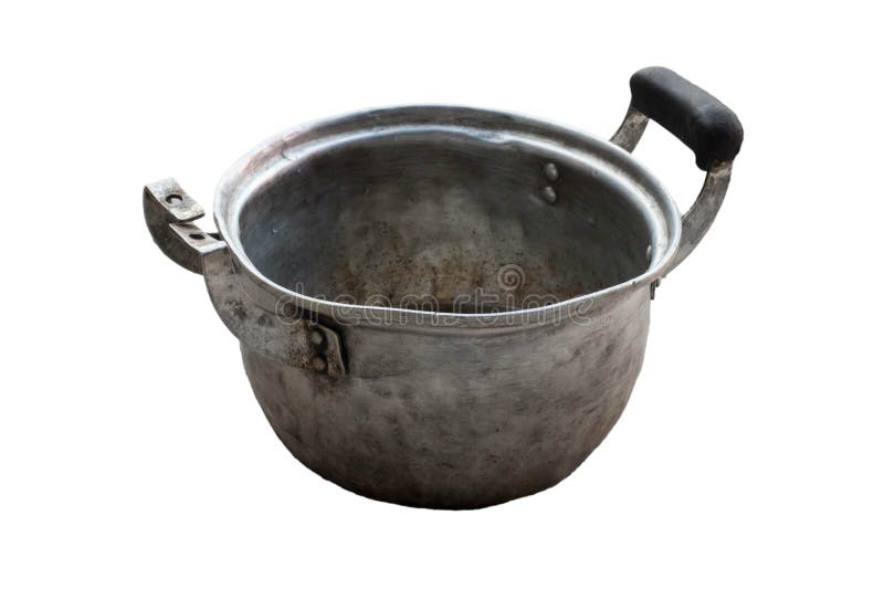 Old and broken cooking pot stock photo. Image of stainless - 86210816