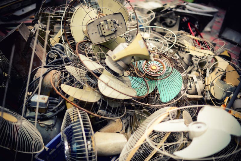 Old Broken and Damaged Fans Stock Image - Image of green, equipment ...