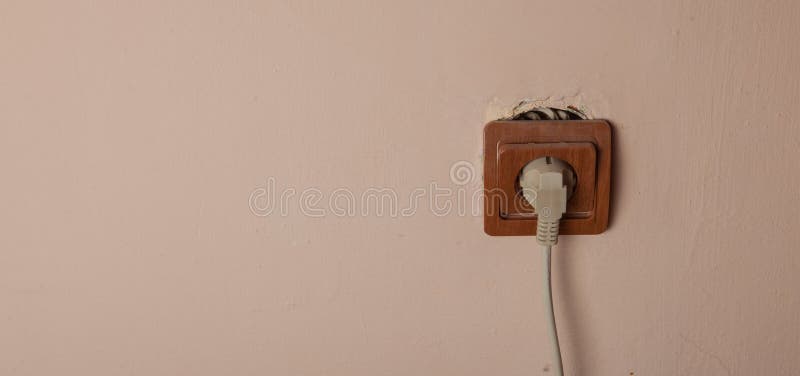 Old Broken Electrical Socket Fell Out of Wall. a Violation of ...
