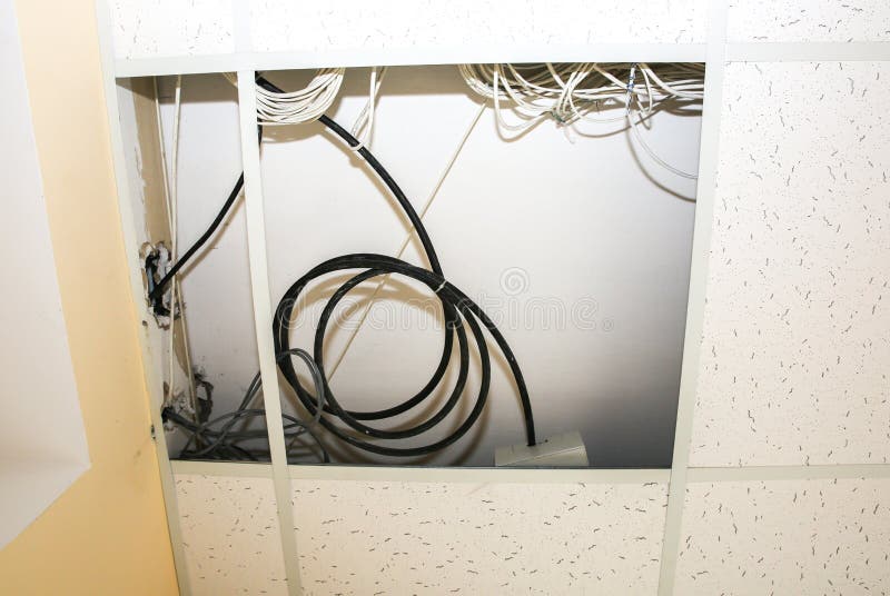 Old Broken Electrical Wiring. Repair Works Stock Image - Image of fire ...