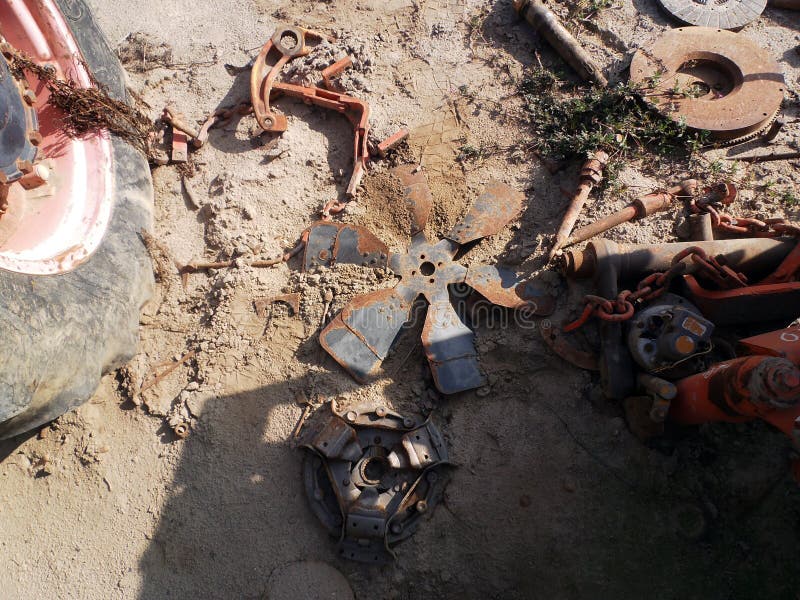 Old Broken Fan for a Tractor Stock Photo - Image of component ...