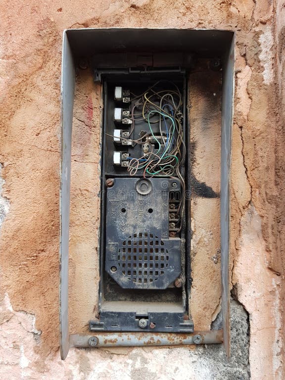 Old Broken Intercom in Stone Wall Stock Image - Image of metal, ancient ...