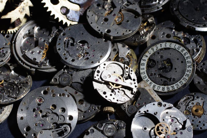 Broken mechanical watches stock photo. Image of retro - 122450948