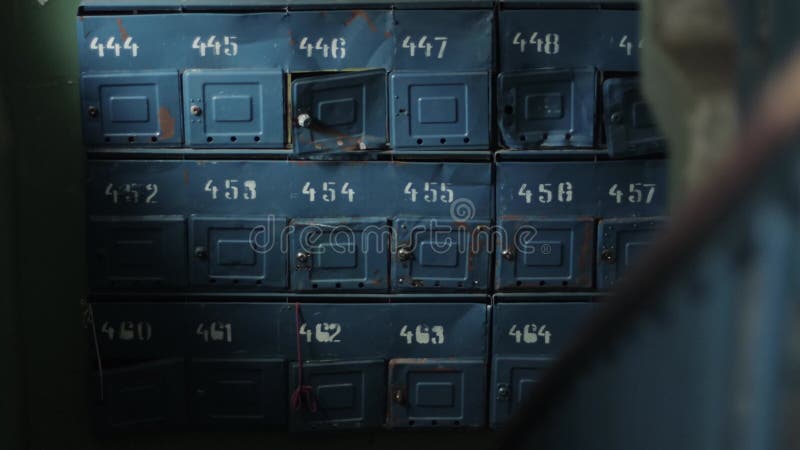 Old Broken Metal Mailboxes at the Entrance, Close-up Stock Video ...