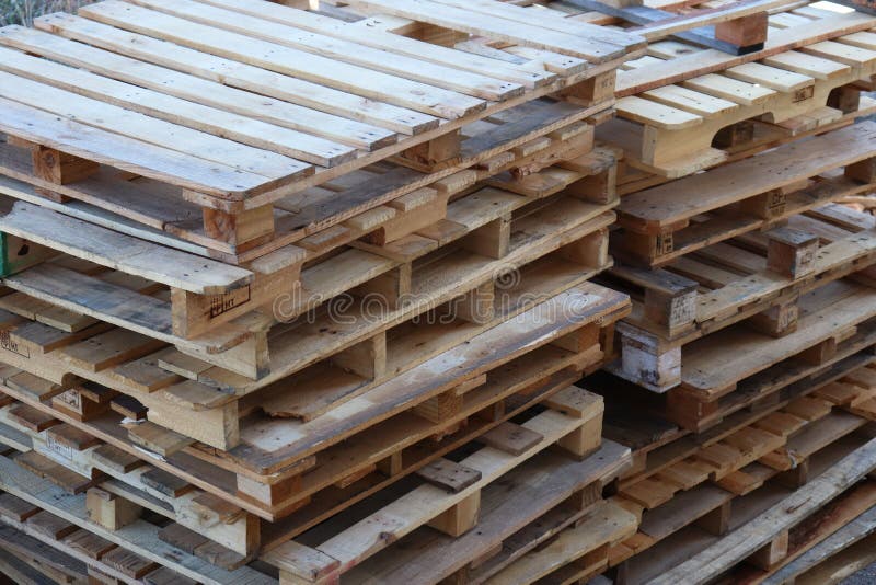 Old and Broken Pallets Stacked on Top of Each Other Stock Photo - Image ...