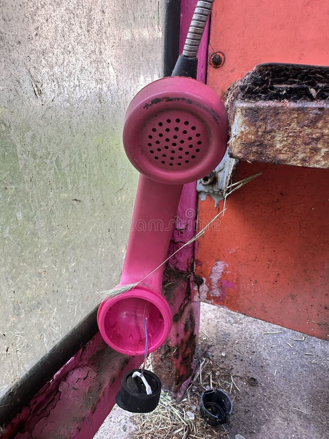Old Broken Phone in the Phone Booth Stock Image - Image of rusty, cable ...
