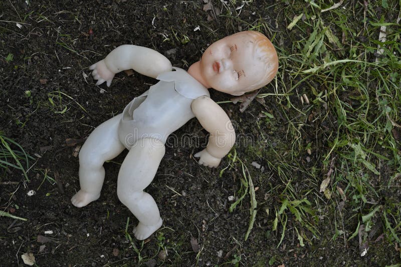 Old broken plastic doll stock image. Image of fright - 293825205