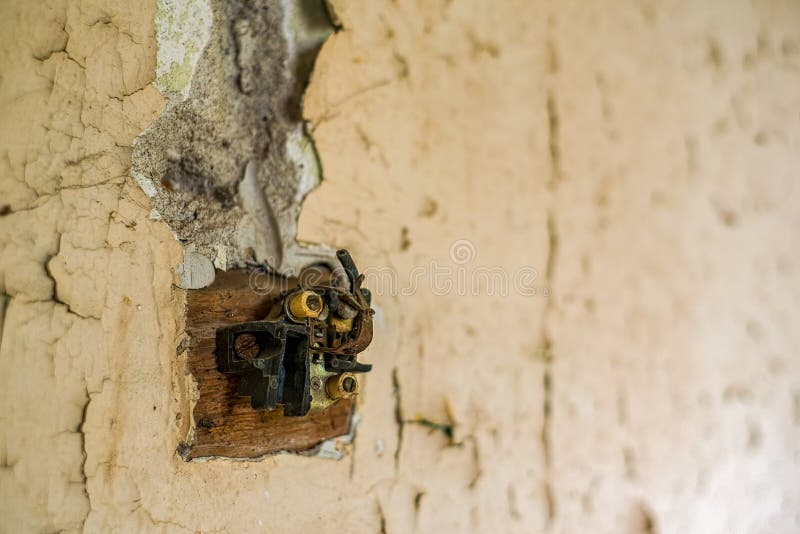 Old broken plug sockets stock photo. Image of close - 107974224
