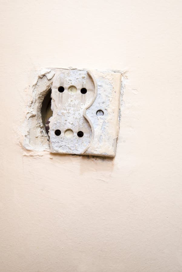 Old and Broken Power Socket Stock Image - Image of installing, ladies ...