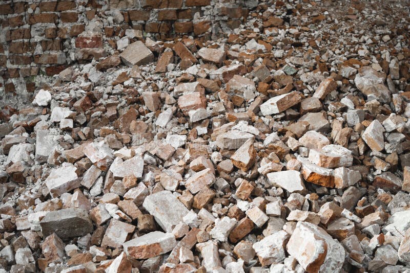 Old Broken Red Brick, Destroyed Wall of the Building Stock Image ...