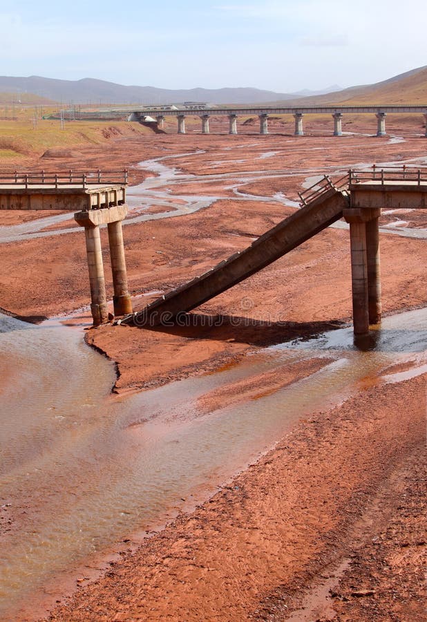 Broken Bridge stock photo. Image of costs, bridge, flooding - 29747838