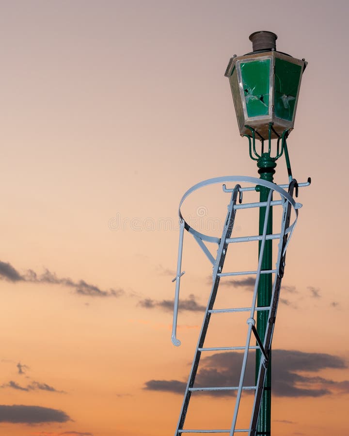 Old Broken Street Lamp that Does Not Work Stock Photo - Image of glass ...