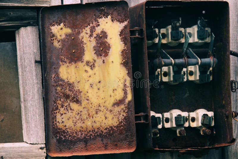 Old Broken Switchboard in Interior of Destroyed Manufacturing Plant ...