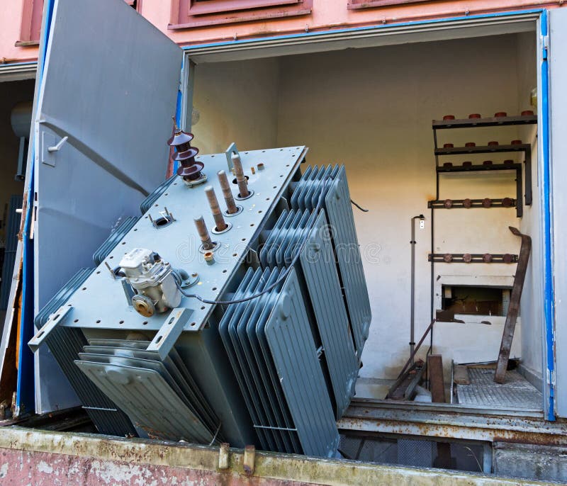 Old and Broken Transformer in Factory Stock Image - Image of pole ...