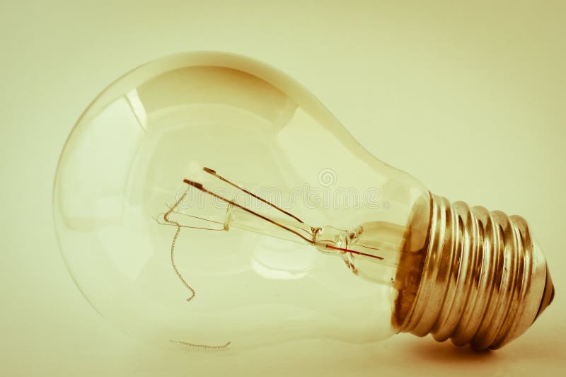 Old Broken Tungsten Light Bulb Stock Photo - Image of lamp, bulb: 61910186