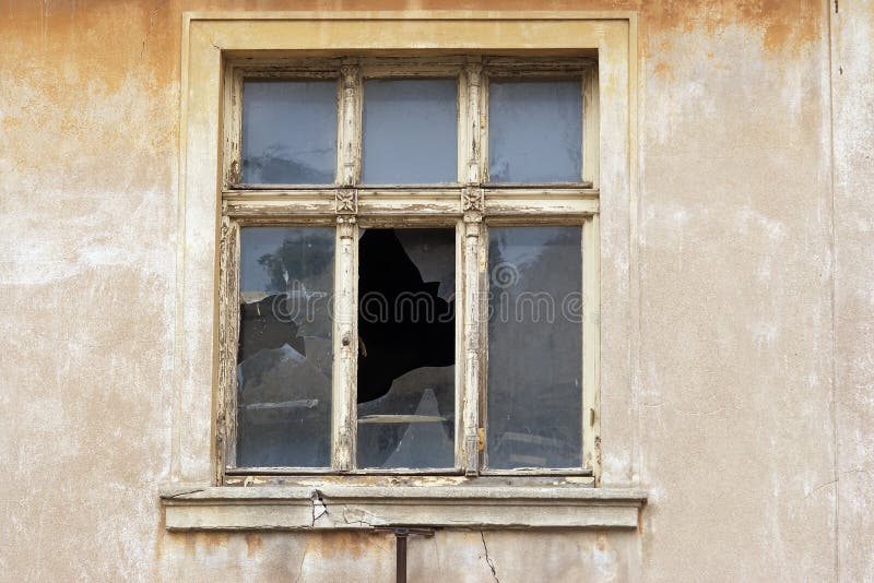 Old broken window stock image. Image of glass, detail - 19820449