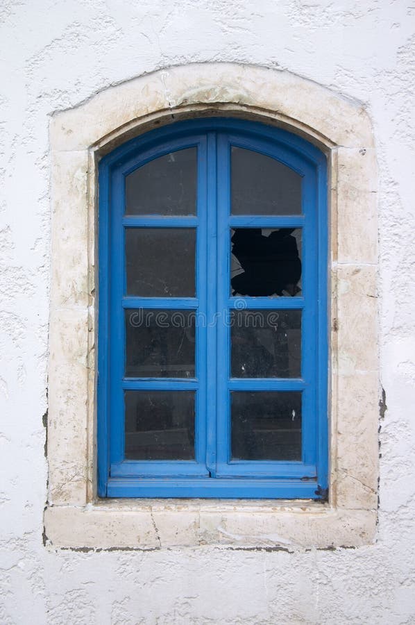 Old broken window stock image. Image of closed, white - 2538991