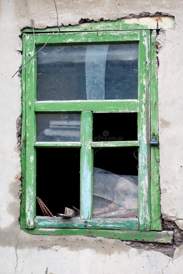 Old broken window stock photo. Image of glass, shattered - 25599484