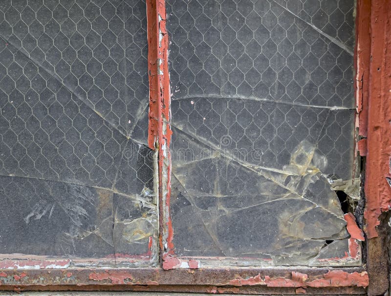 Old broken window stock photo. Image of crack, broken - 220104244