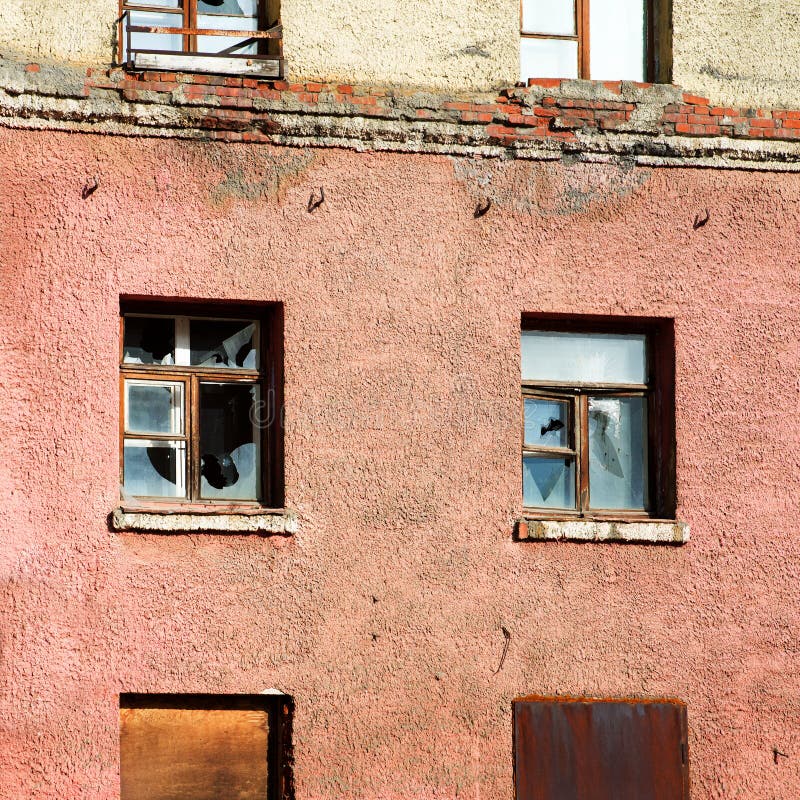 Old Broken Windows in the House Close-up Stock Image - Image of city ...