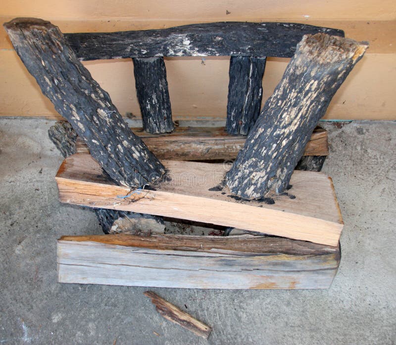 Old and Broken Wooden Bench Stock Image - Image of seat, tree: 75980403